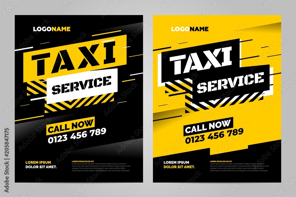 Vector layout design template for taxi service. Can be adapt to ...