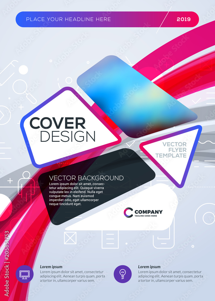 Vector business brochure cover design template. Abstract background ...
