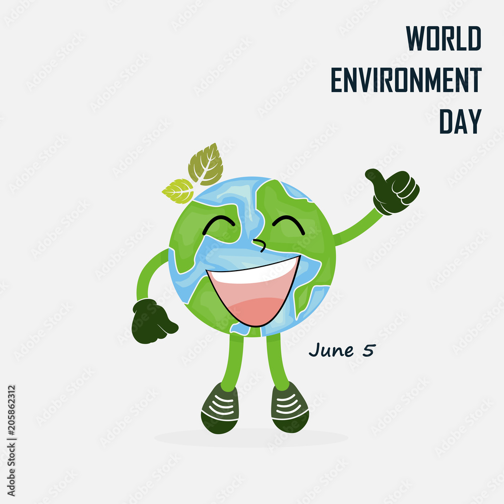 World Environment day concept vector logo design template.June 5st ...
