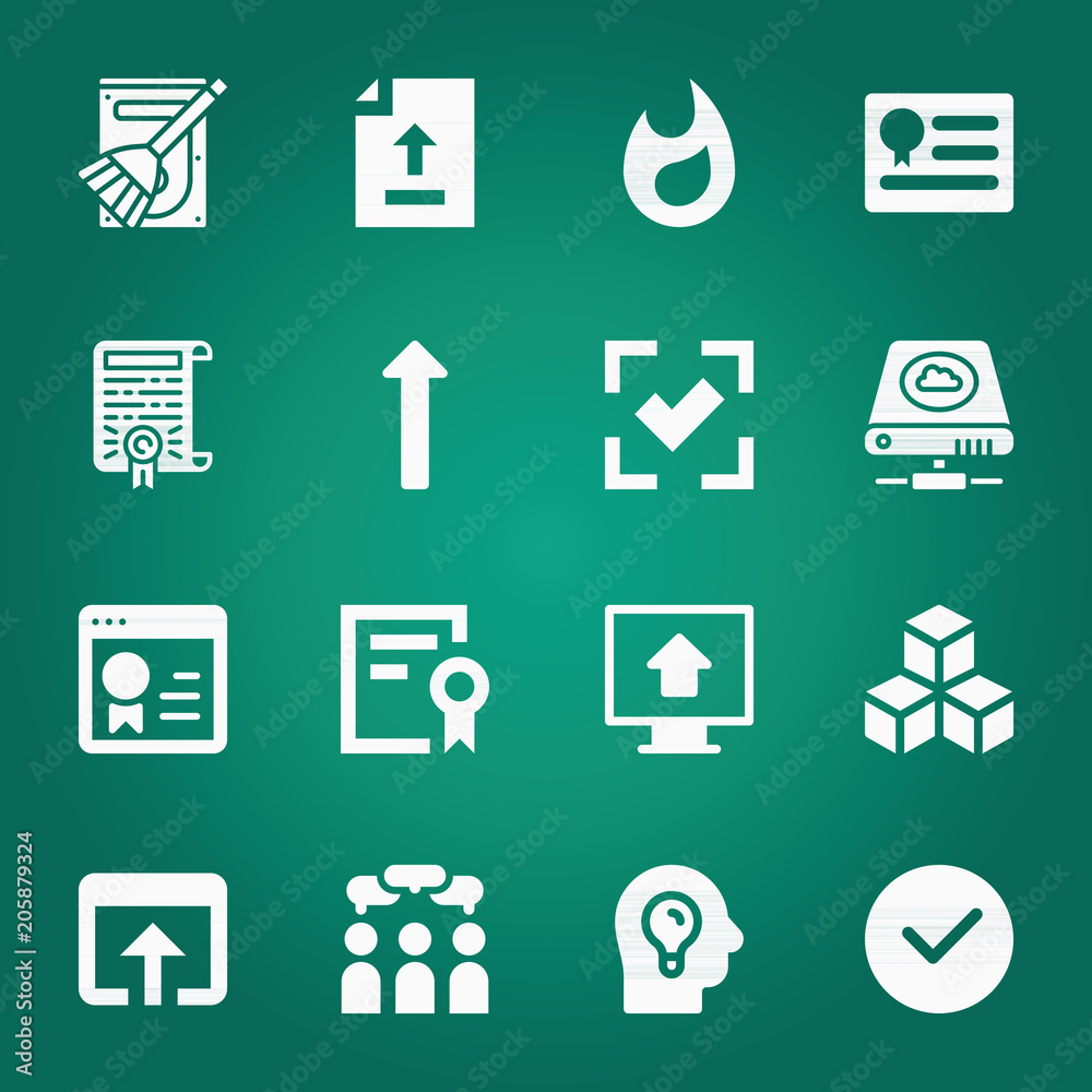 Filled interface 16 vector icons set. 16 icons page symbol for your web ...
