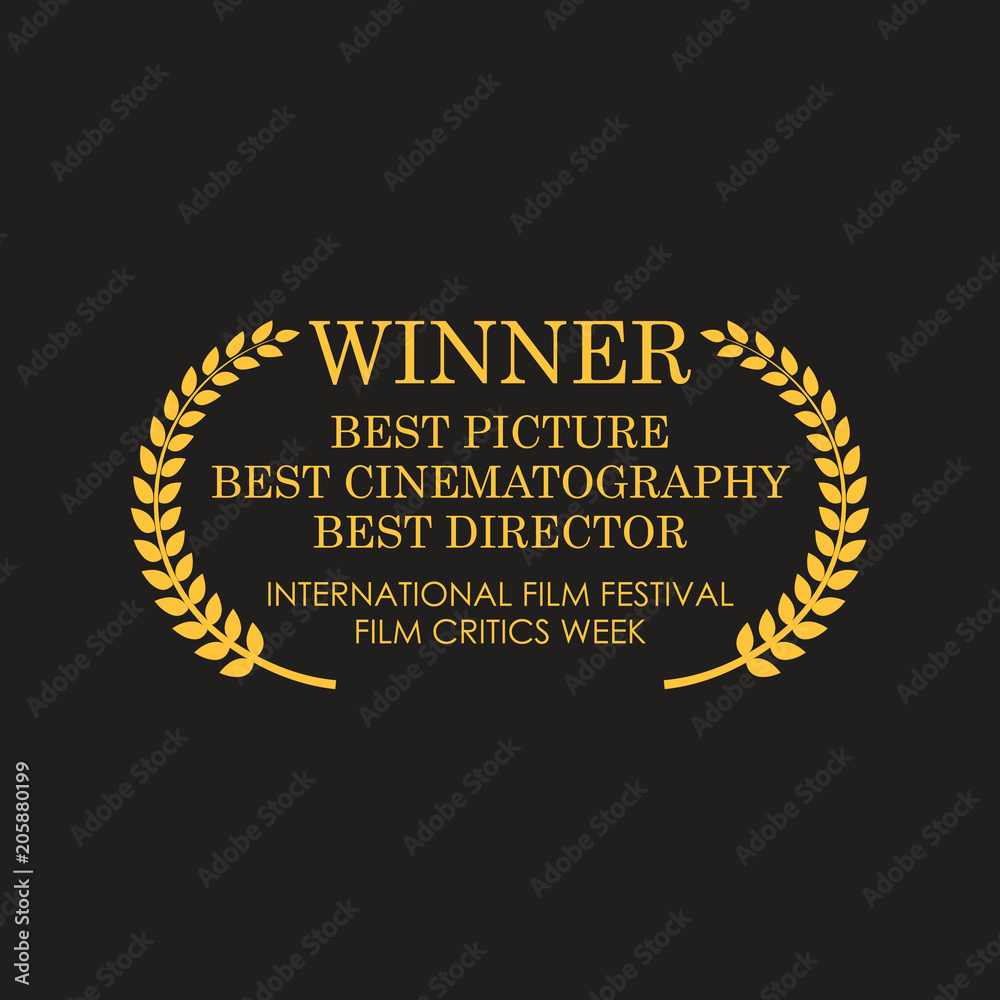 Laurel prize sign Film winner award Stock Vector | Adobe Stock
