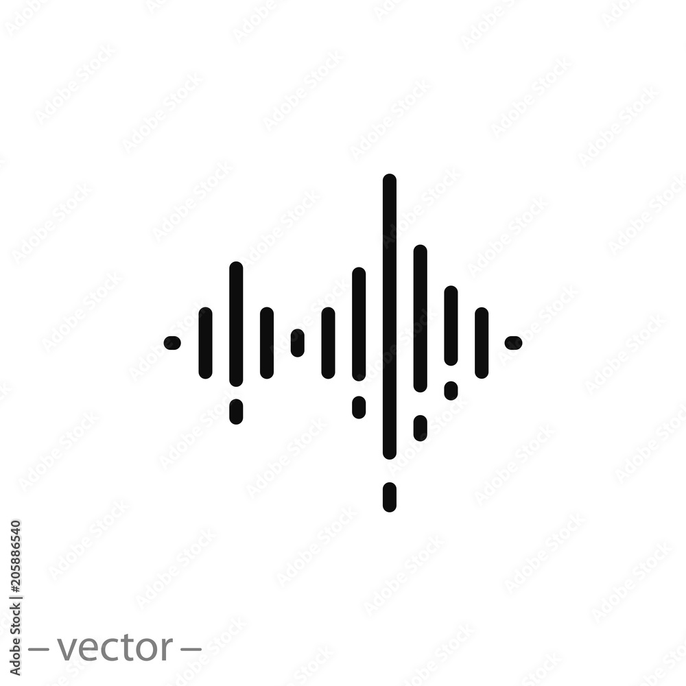 sound icon, line sign - vector illustration eps10 Stock Vector | Adobe ...