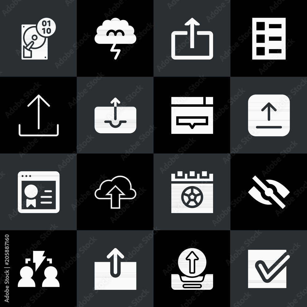 Filled interface 16 vector icons set. 16 icons page symbol for your web ...