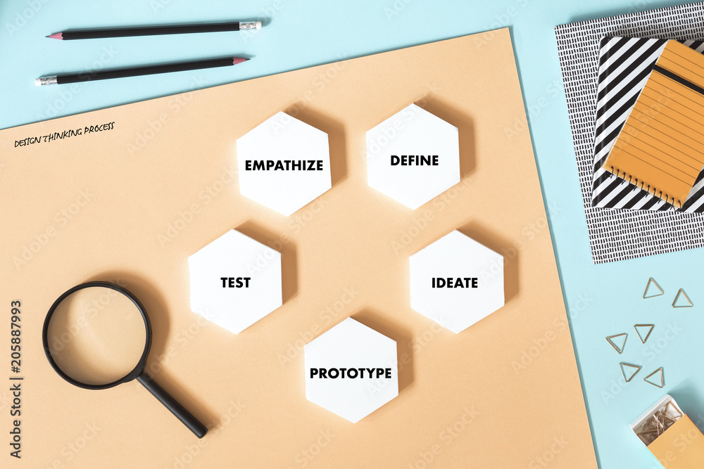 Diagram of design thinking process. Modern solutions for your project ...
