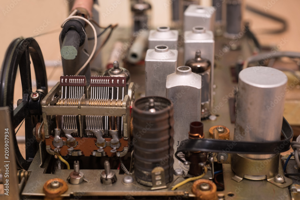 Old vacuum tube radio inside Stock Photo | Adobe Stock