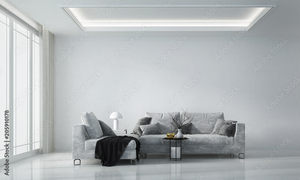 The interior design idea concept of modern luxury living room and wall ...