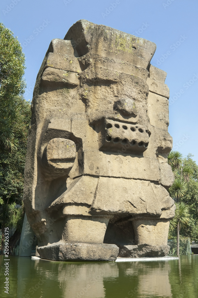 Colossal monolithic stone depicting Tlaloc , Aztec God of Rain Stock ...