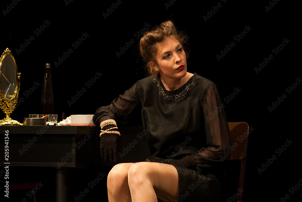 actress acting on stage Stock Photo | Adobe Stock