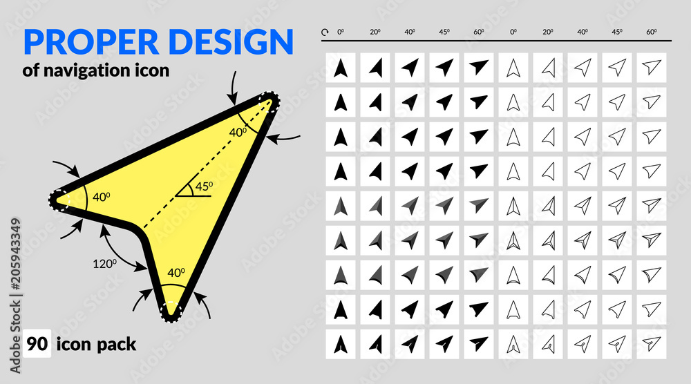 Navigation icon set proper design for map and route navigation in ... Navigation icon set proper design for map and route navigation in ...
