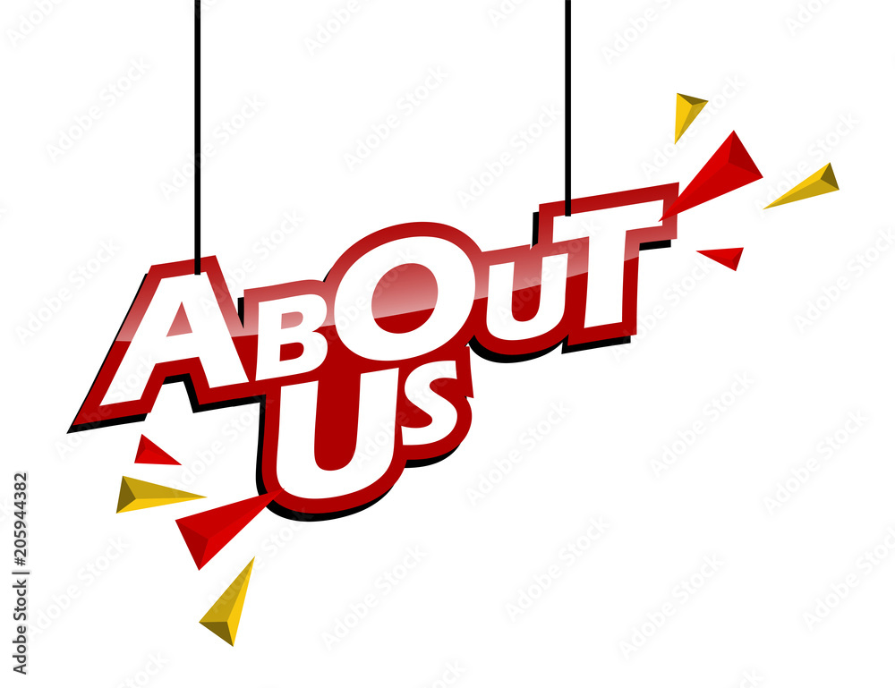 red and yellow tag about us Stock Vector | Adobe Stock