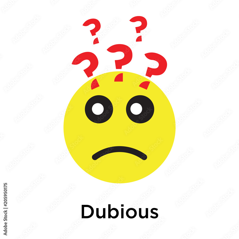 Dubious icon vector sign and symbol isolated on white background Stock ...
