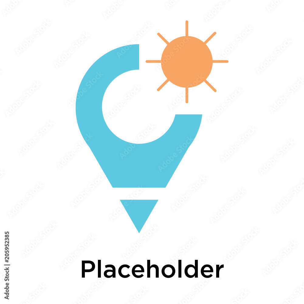 Placeholder icon vector sign and symbol isolated on white background ...