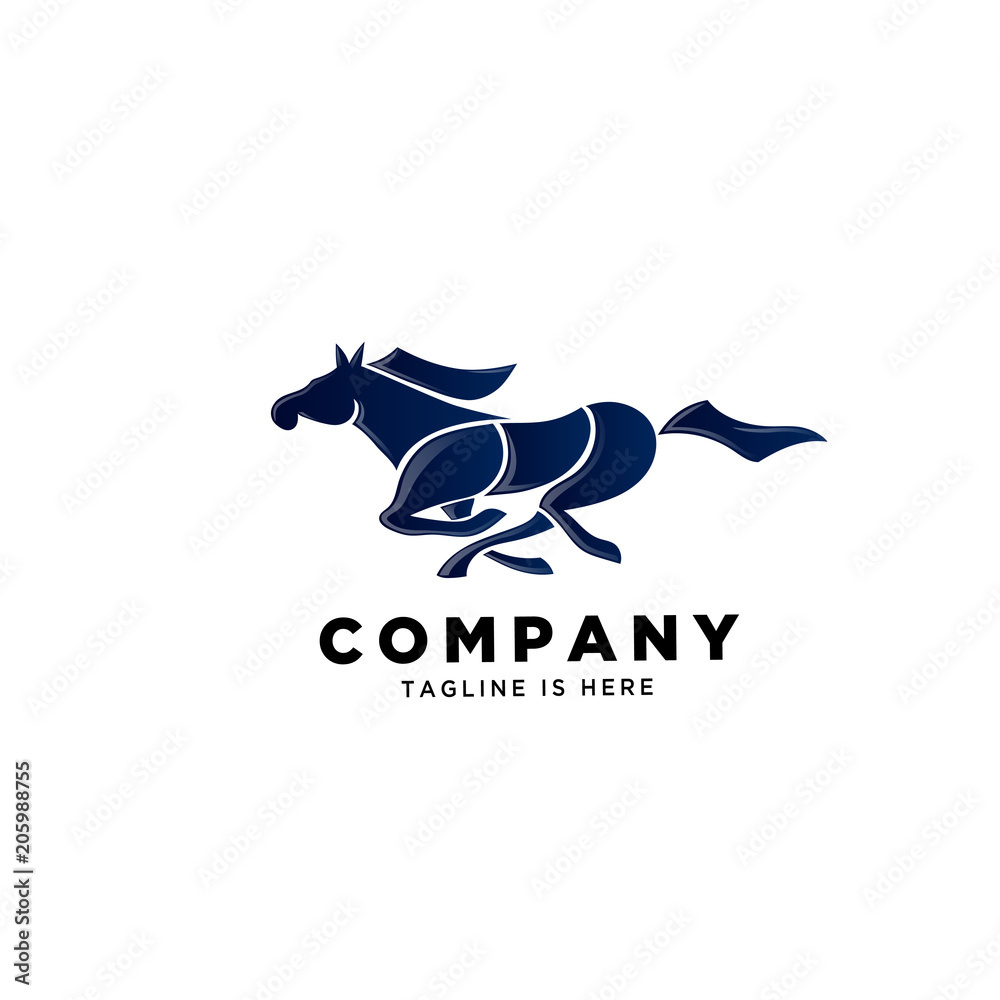 Run horse logo Stock Vector | Adobe Stock