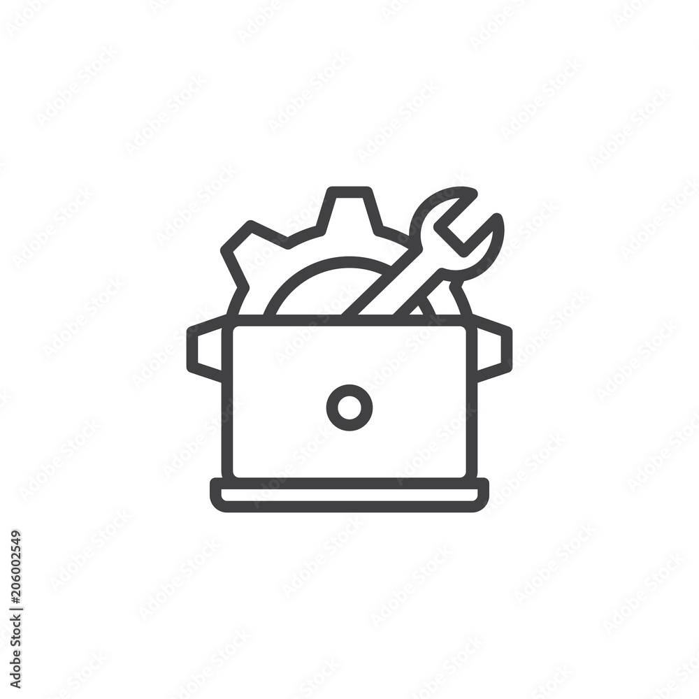 Online support outline icon. linear style sign for mobile concept and ...