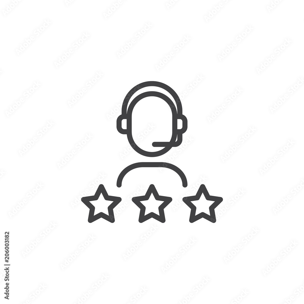 Customer service rating outline icon. linear style sign for mobile ...