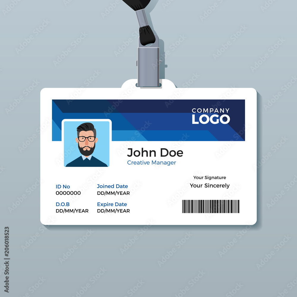 Office ID Badge Design Template Stock Vector | Adobe Stock