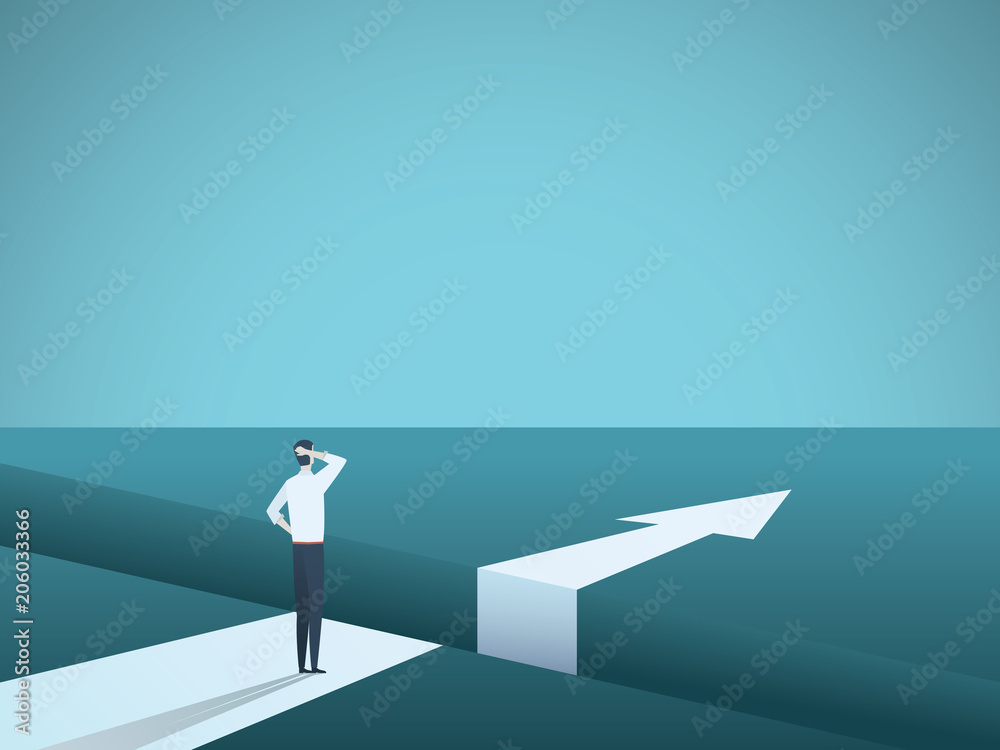 Business challenge and solution vector concept with businessman ...