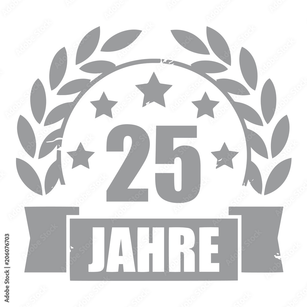 Silberner Stempel Jubiläum 25 Jahre Stock-Vektorgrafik | Adobe Stock
