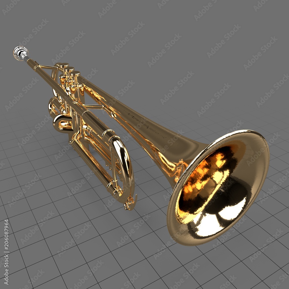 Trumpet Stock 3D asset | Adobe Stock