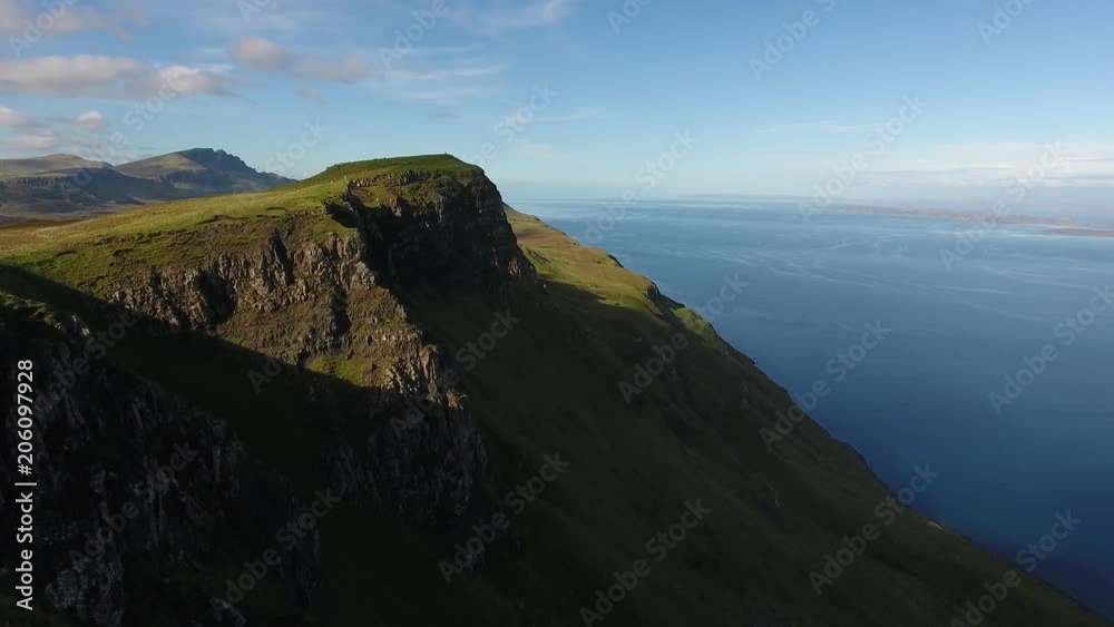 Coastal strip on Skye north of Portree, Scotland. In the distance you ...