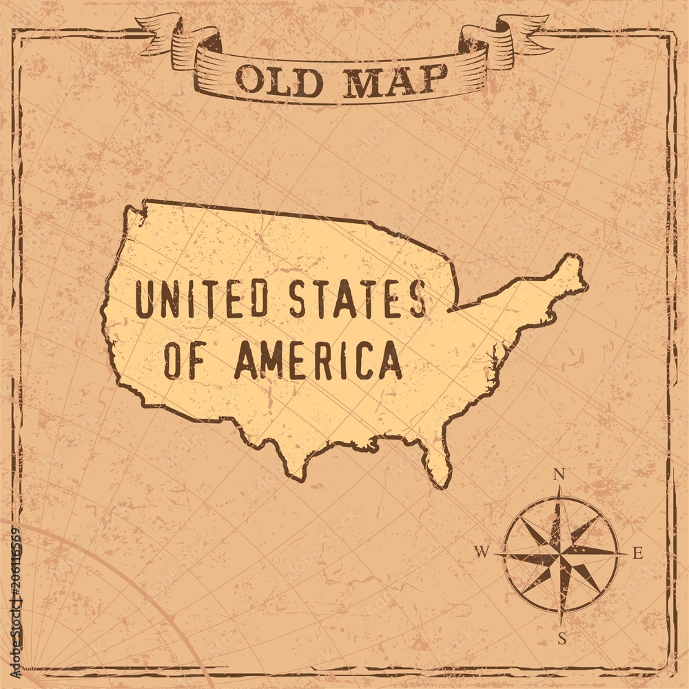 Old style maps and countries shapes in vintage Stock Vector | Adobe Stock
