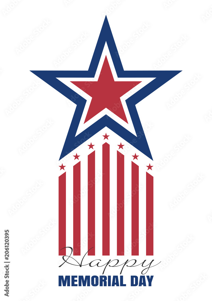 Memorial Day card. Memorial Day symbol over white background. Vector ...