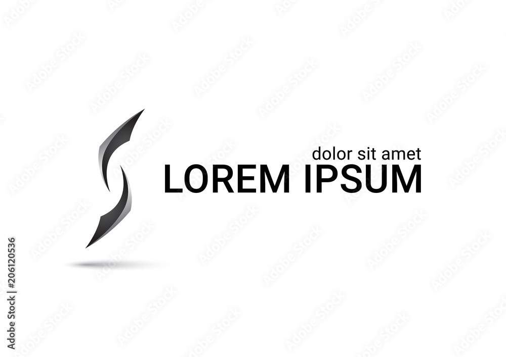 letter s vector logo design template, sharp icon, curve sign, curve ...