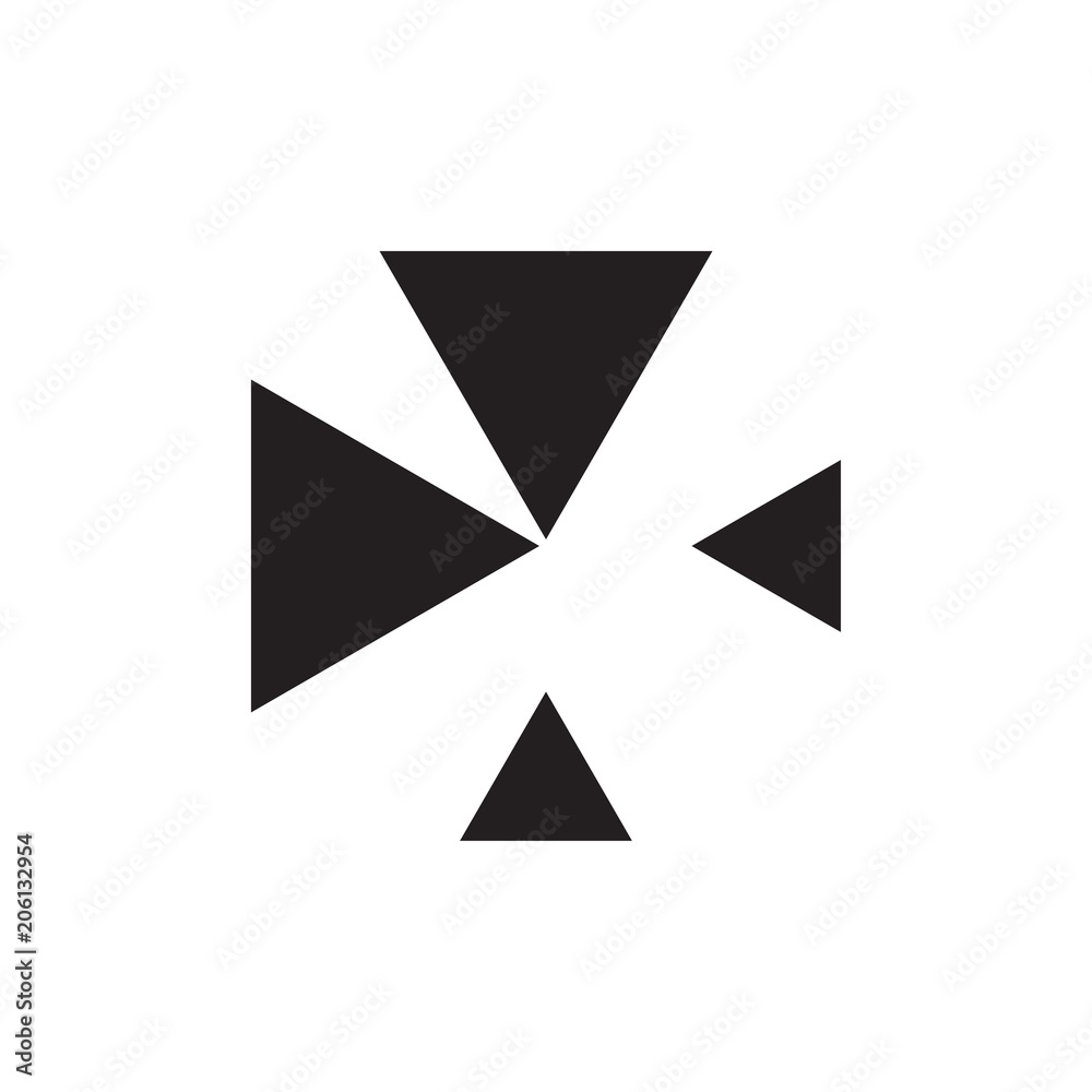 four triangle logo, plus logo Stock Vector | Adobe Stock