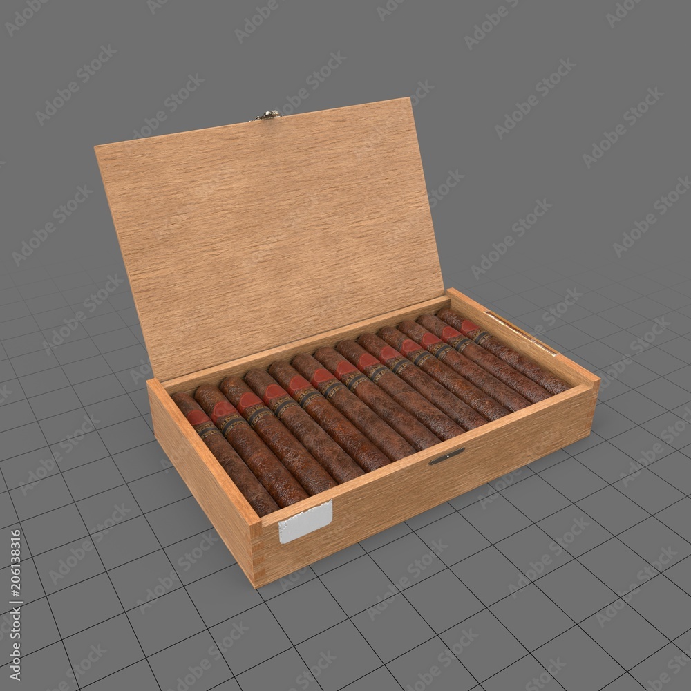 Open cigar box Stock 3D asset | Adobe Stock