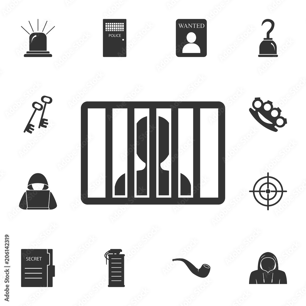 Man in prison icon. Simple element illustration. Man in prison symbol ...