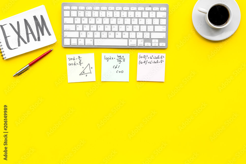 Fotografia do Stock: Preparing for the exam. Word Exam written in ...