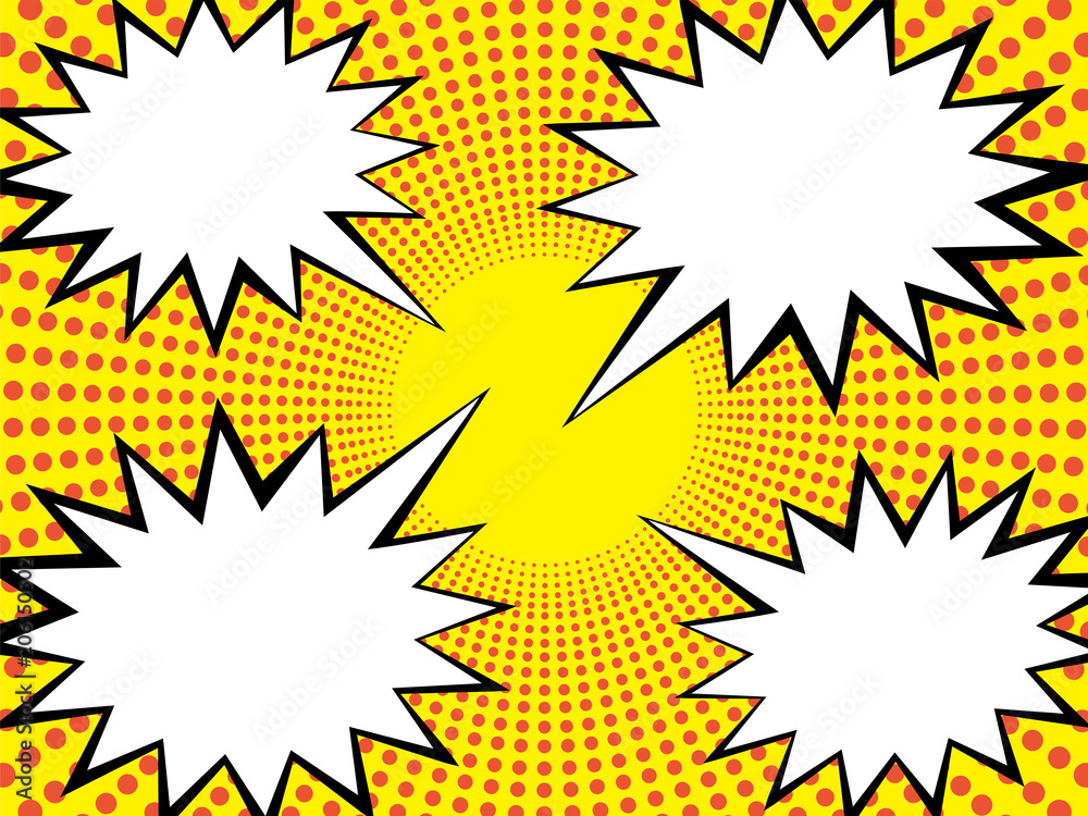 Concentrated line background of the dot expression of comment balloon ...