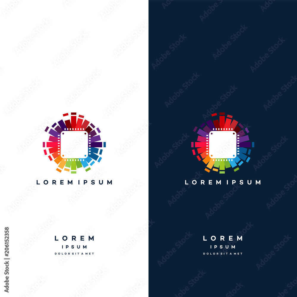 Colorful Processor Technology logo, Processor logo template Stock ...