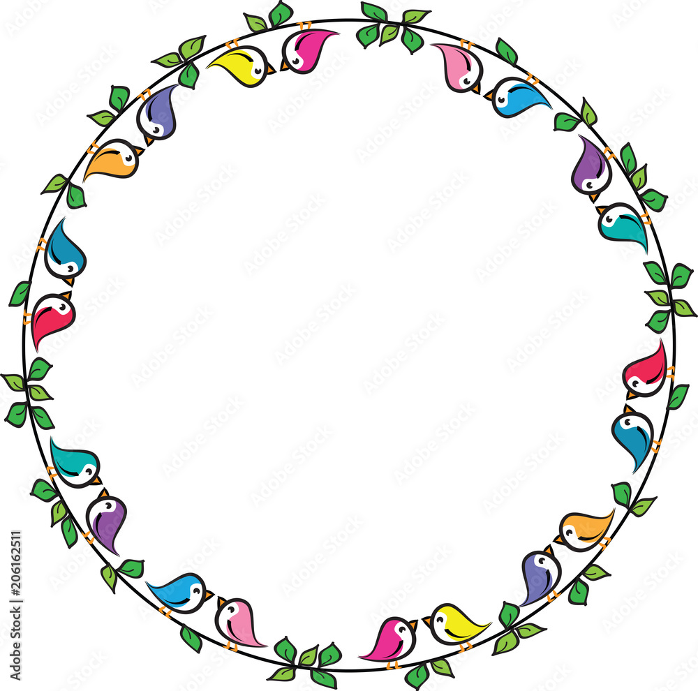 vector cartoon birds border Stock Vector | Adobe Stock