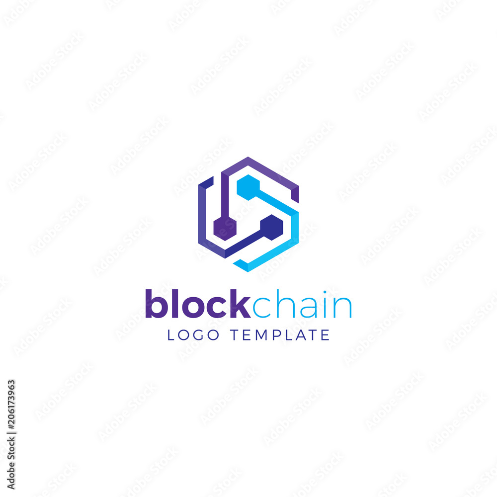 Cryptocurrency Blockchain Logo Template 7 Stock Vector | Adobe Stock