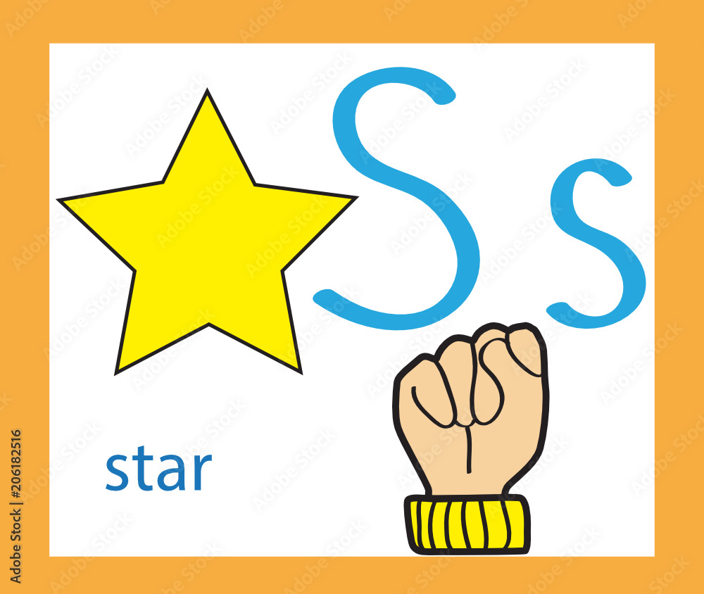 Creative English alphabet. ABC concept. Sign language and alphabet ...