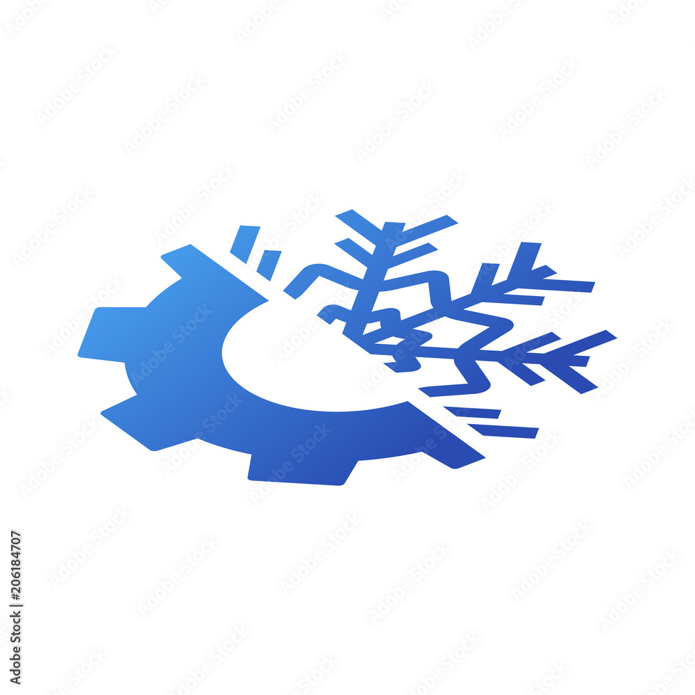 Logotipo estrella frio con engranaje en color azul Stock Vector | Adobe ...
