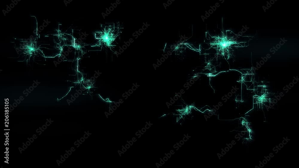 Stockvideo Artificial Neural Network grows. Electronic nodes connected together with a synaptic ...