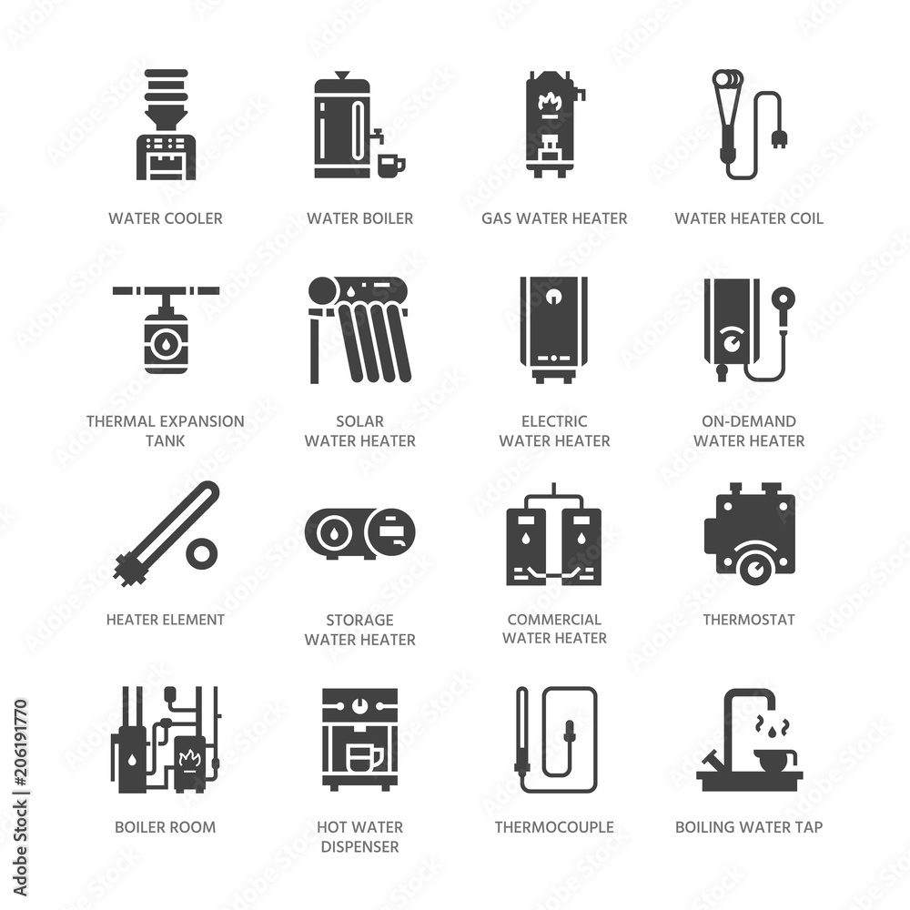 Water boiler, thermostat, electric gas solar heaters and other house ...