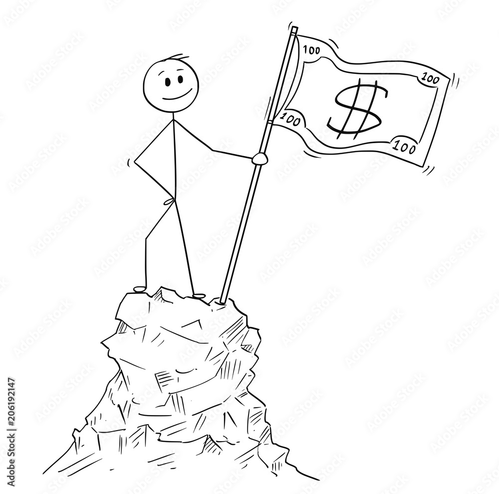 Cartoon stick man drawing conceptual illustration of businessman ...