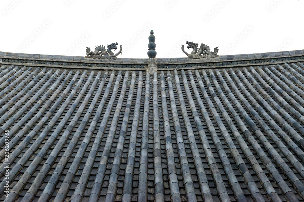 Traditainal chinese temple Roofs of Shangri-La Old Town in Yunnan ...