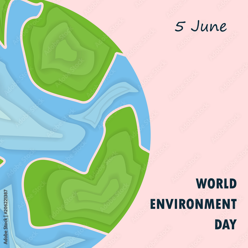 World Environment day concept vector logo design template.June 5st ...