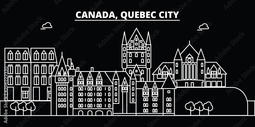 Quebec City silhouette skyline. Canada - Quebec City vector city ...