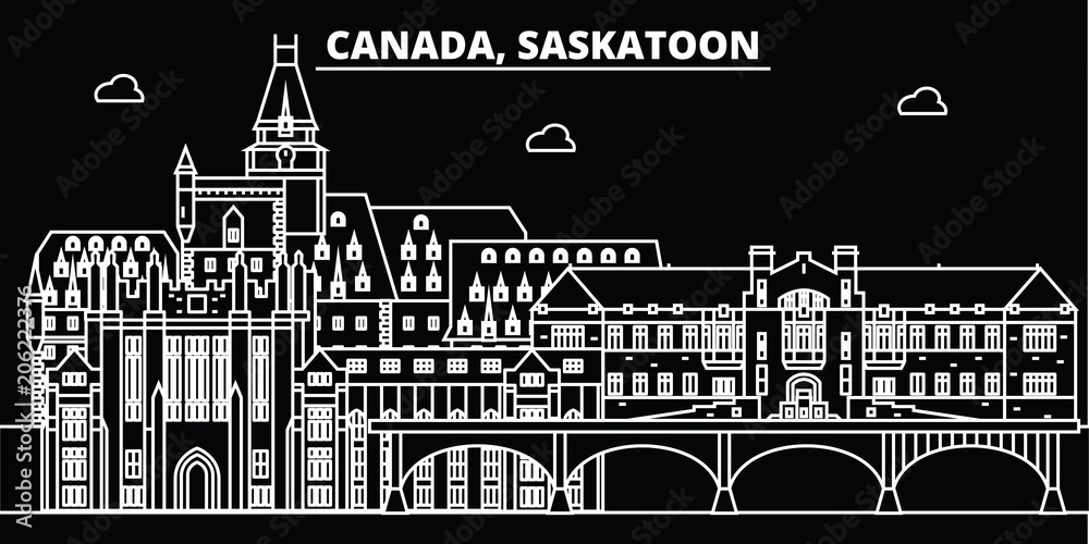 Saskatoon silhouette skyline. Canada - Saskatoon vector city, canadian ...