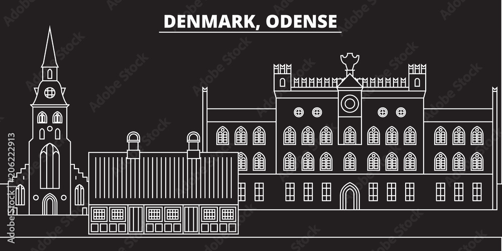 Odense silhouette skyline. Denmark - Odense vector city, danish linear ...