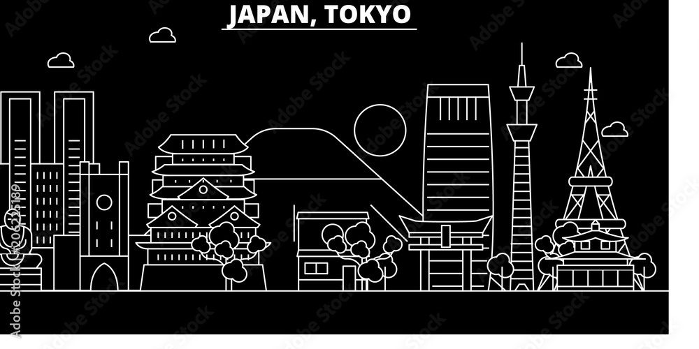 Tokyo city silhouette skyline. Japan - Tokyo city vector city, japanese ...