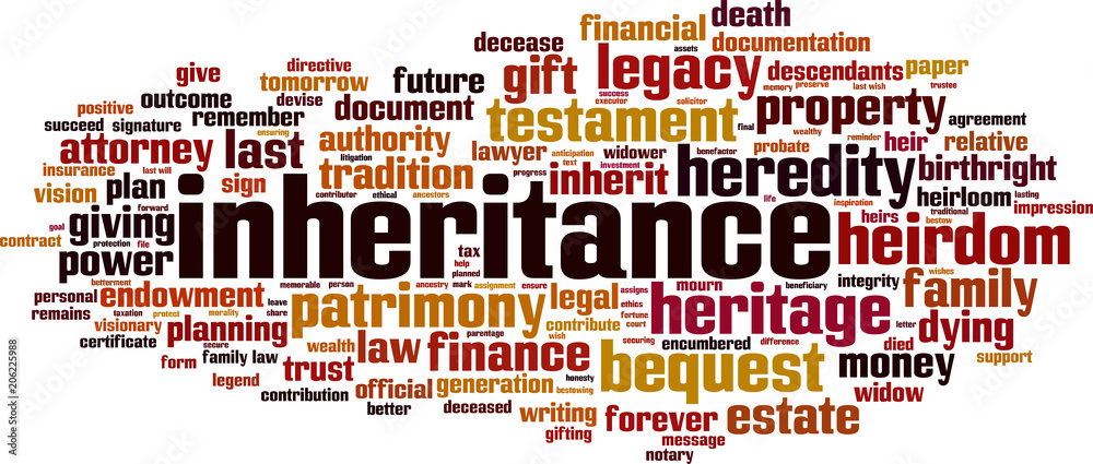 Inheritance word cloud Stock Vector | Adobe Stock