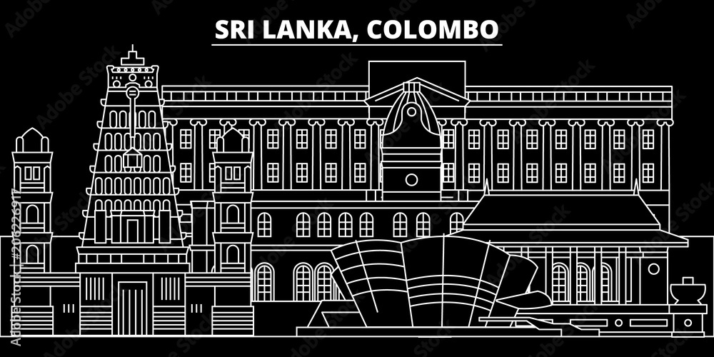 Colombo silhouette skyline. Sri Lanka - Colombo vector city, sri lankan ...