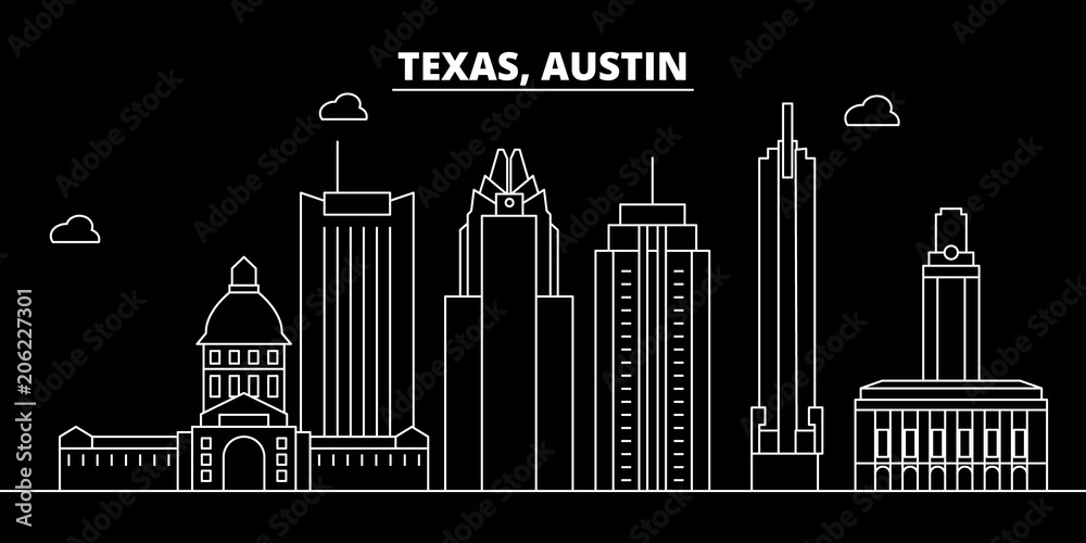Austin silhouette skyline. USA - Austin vector city, american linear ...