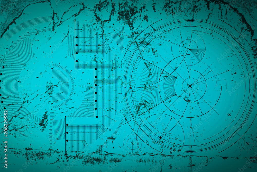 Abstract grunge futuristic cyber technology background. Sci-fi circuit ...